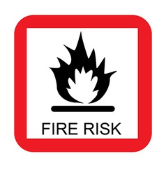 Fire risk sign Royalty Free Vector Image - VectorStock
