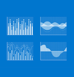 Angular curves tall bars waves apexes isolated Vector Image