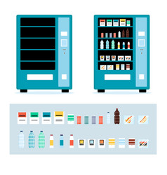 Cartoon full and empty vending machine set Vector Image
