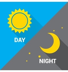 Sun and moon in sky day and night Royalty Free Vector Image