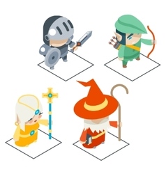 Fantasy set rpg game heroes character icons Vector Image