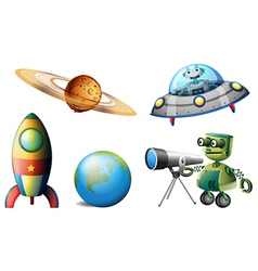 Anabiosis room medic robot and astronauts Vector Image