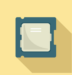 Nanotechnology pc microchip icon flat isolated Vector Image