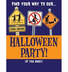 Zombie party halloween poster Royalty Free Vector Image