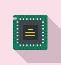 Nanotechnology pc microchip icon flat isolated Vector Image