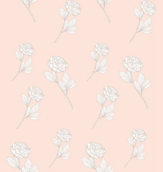 Subtle seamless pattern with drawn florals Vector Image
