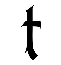 Letter t in gothic style alphabet symbol Vector Image