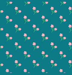Pink flora half brick repeat seamless pattern Vector Image