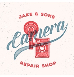 Camera shop logo Royalty Free Vector Image - VectorStock