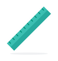 Plastic measuring ruler flat isolated Royalty Free Vector