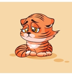 Tiger cub sad Royalty Free Vector Image - VectorStock