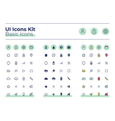Basic ui icons kit Royalty Free Vector Image - VectorStock