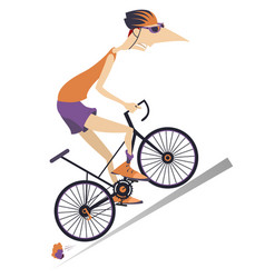 Cartoon man rides a bike Royalty Free Vector Image