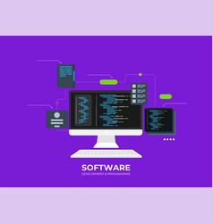 Software development and programming program code Vector Image