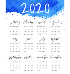 Colorful round calendar 2020 design print Vector Image