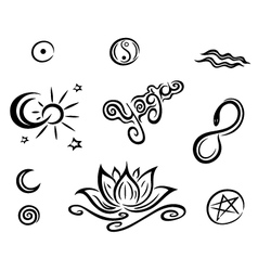 Yoga design elements Royalty Free Vector Image
