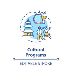 Cultural programs concept icon Royalty Free Vector Image