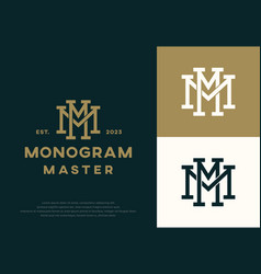 Powerful and strong monogram initial letter mmm Vector Image