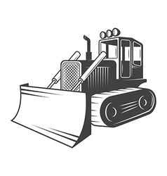 Cartoon wheel front loader bulldozer with shovel Vector Image