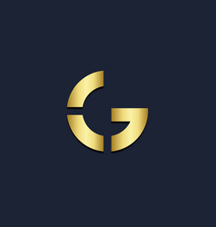 Round connection circle abstract gold logo Vector Image