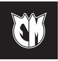 Em initial logo linked circle monogram Royalty Free Vector