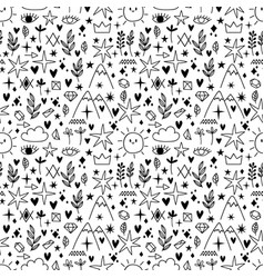Seamless pattern with sketch design elements Vector Image