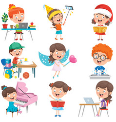 Children activities set Royalty Free Vector Image