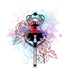 Infinity symbol with red roses Royalty Free Vector Image