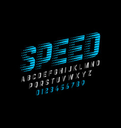 Motion effect font design speedy style alphabet Vector Image