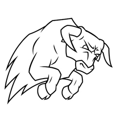 Angry bull baseball team logo mascot emblem Vector Image