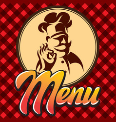 Stylish lettering menu with set cutlery Royalty Free Vector