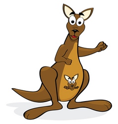 Funny Kangaroo cartoon Royalty Free Vector Image