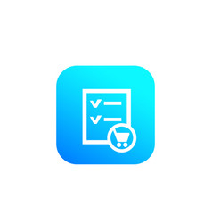 Order list line icon on white Royalty Free Vector Image