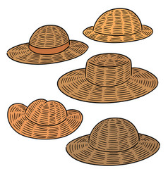 Set straw hat Royalty Free Vector Image - VectorStock