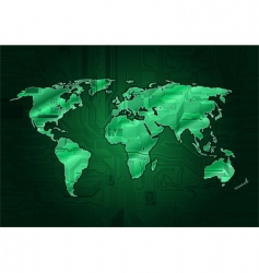 World map in polygonal style Royalty Free Vector Image