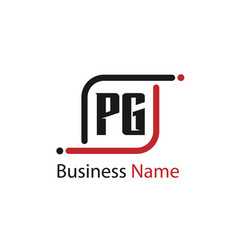 Initial letter pg logo template design Royalty Free Vector