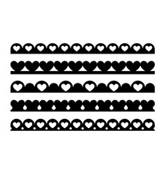 Scalloped edge heart shapes set simple Royalty Free Vector