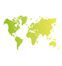 Map world green low poly gradient rhombus Vector Image