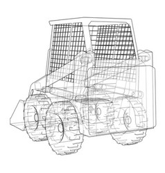 Outline drawing wheel loader Royalty Free Vector Image
