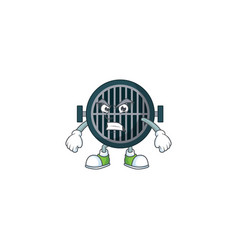 Cartoon drawing grill showing angry face Vector Image