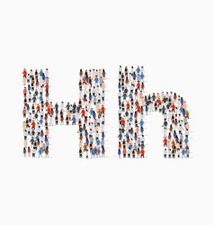 Group people letter form Royalty Free Vector Image