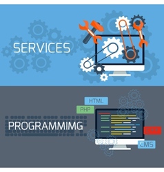 Computer programming coding testing debugging Vector Image