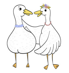 Two cute cartoon ducks Royalty Free Vector Image
