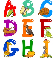Cartoon animals alphabet Royalty Free Vector Image