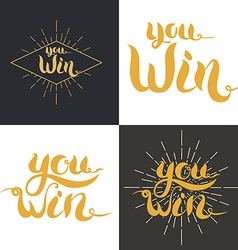 Win text set Royalty Free Vector Image - VectorStock