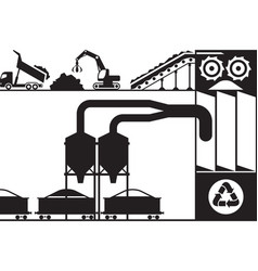 Waste recycling plant Royalty Free Vector Image