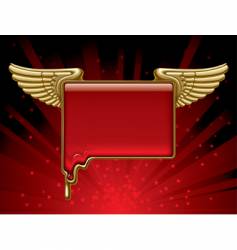 Red banner with gold wings Royalty Free Vector Image