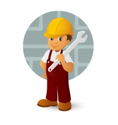 Industrial equipment and factory worker Royalty Free Vector