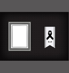 Mock up mourning symbol with black respect ribbon Vector Image