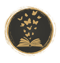 Open book with butterflies Royalty Free Vector Image